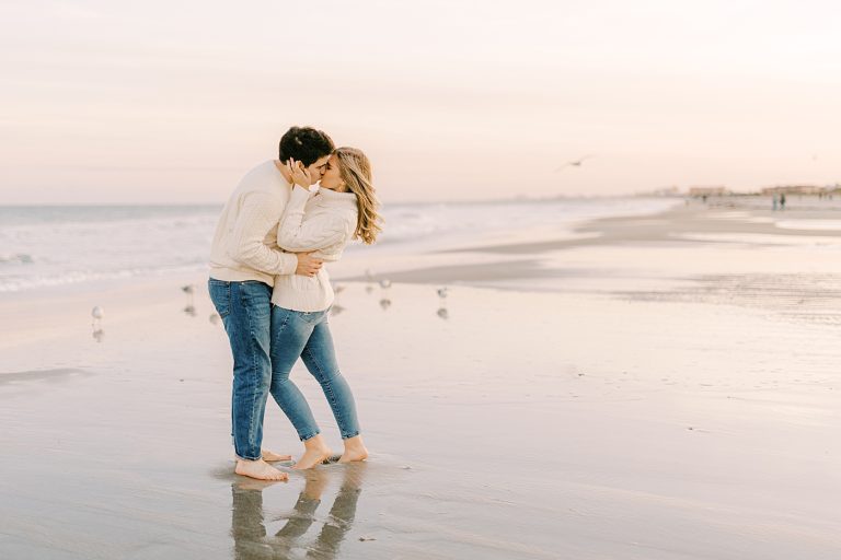 A Winter Editorial Beach Engagement at Jetty Park - Kristen Weaver ...
